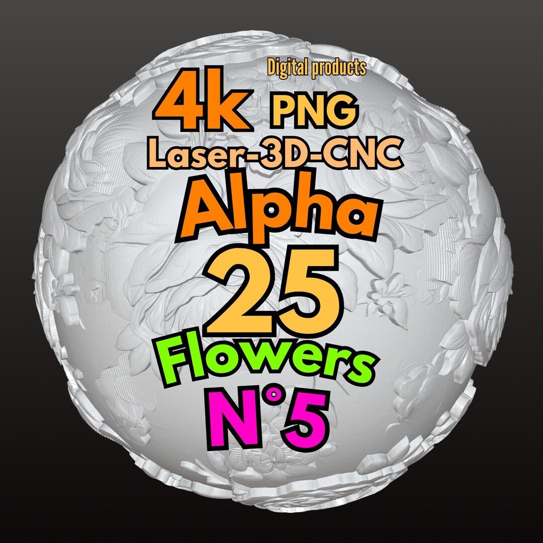 25 Flower Depth Maps Pack 4K | Floral Texture CNC Relief | Laser ...