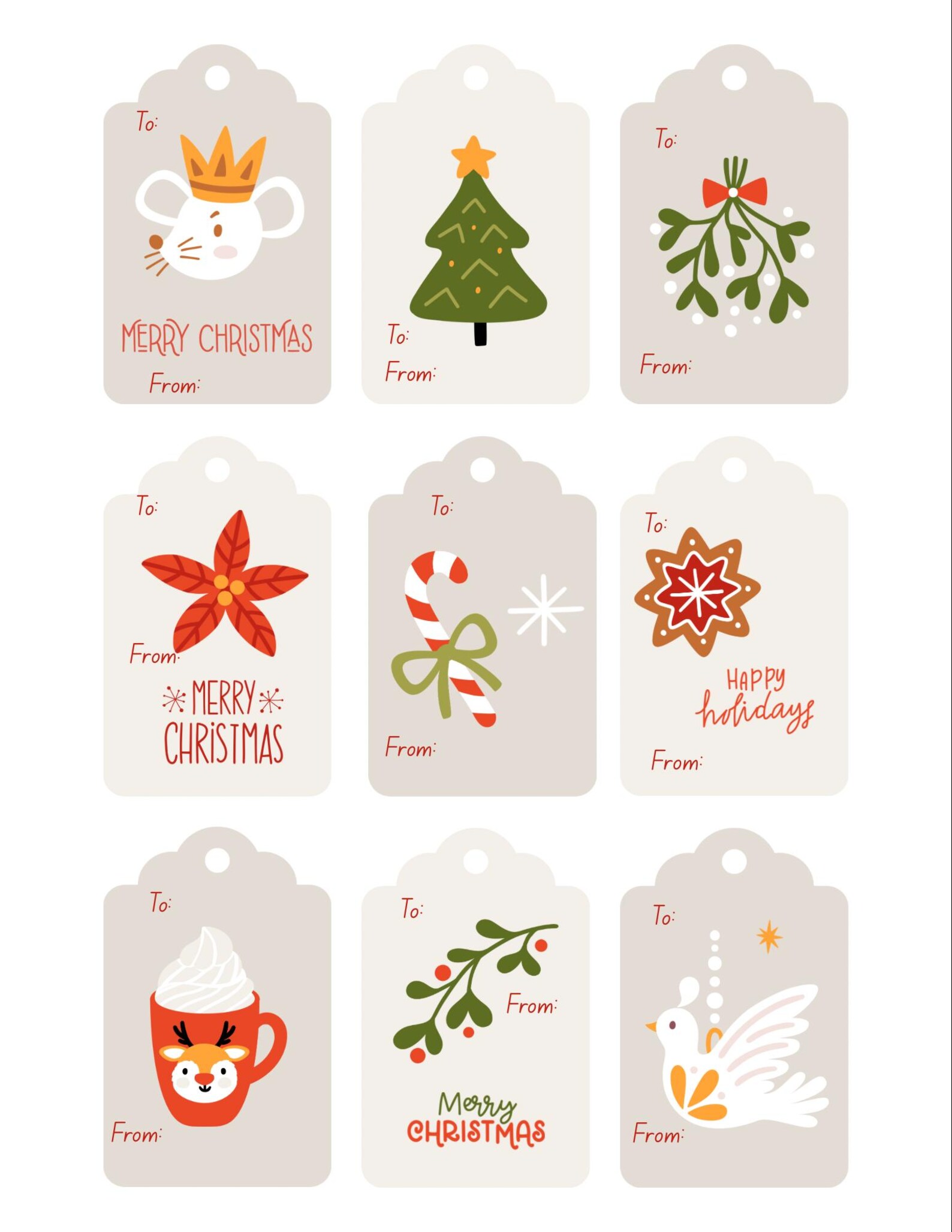 Printable Holiday Gift Tag Template - Etsy