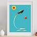 Rocket Ship in Outer Space Kids Art Print of Sun Stars and - Etsy