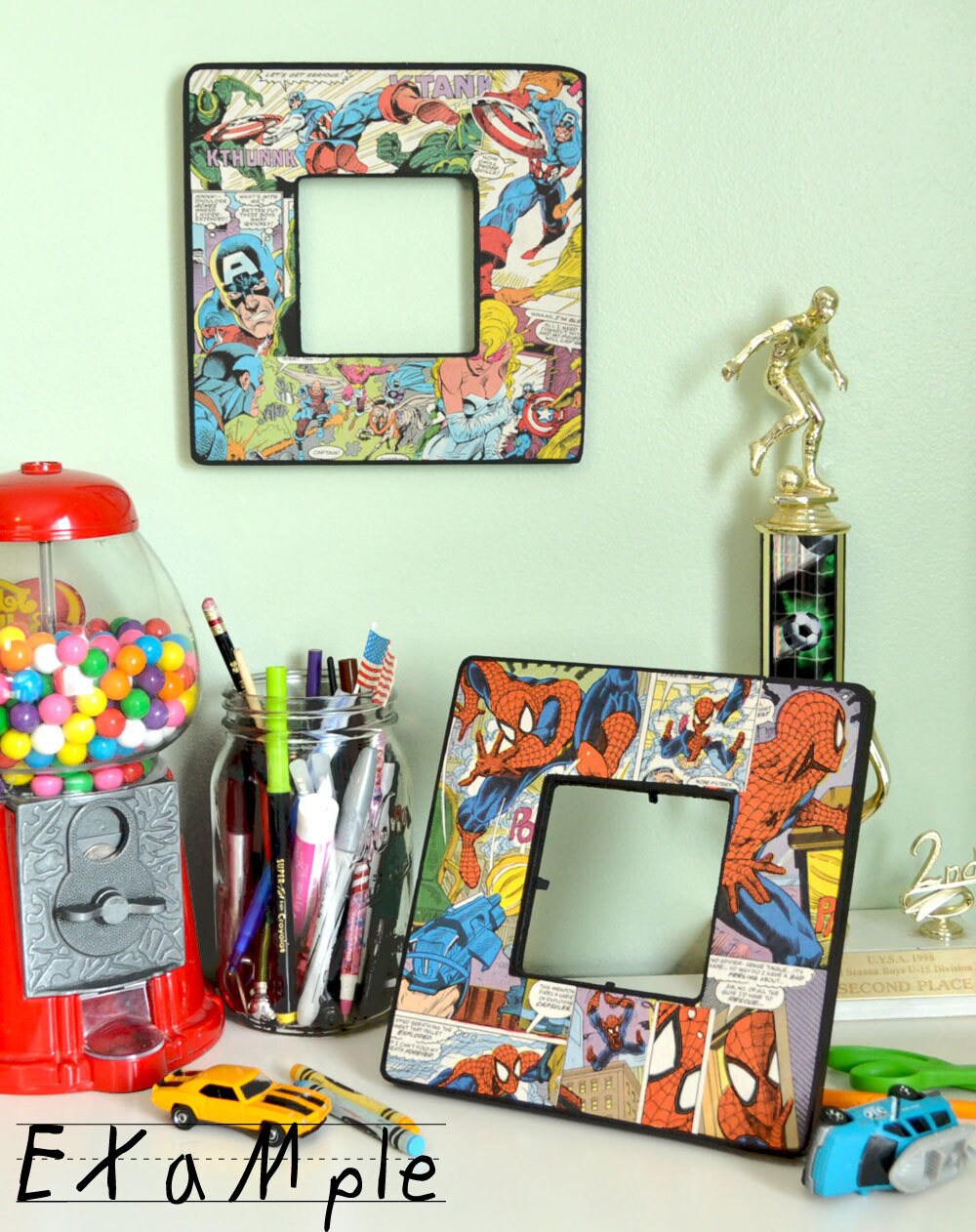 Vintage Pokemon Mewtwo Picture Frame Vintage Handmade Comic Book Art ...