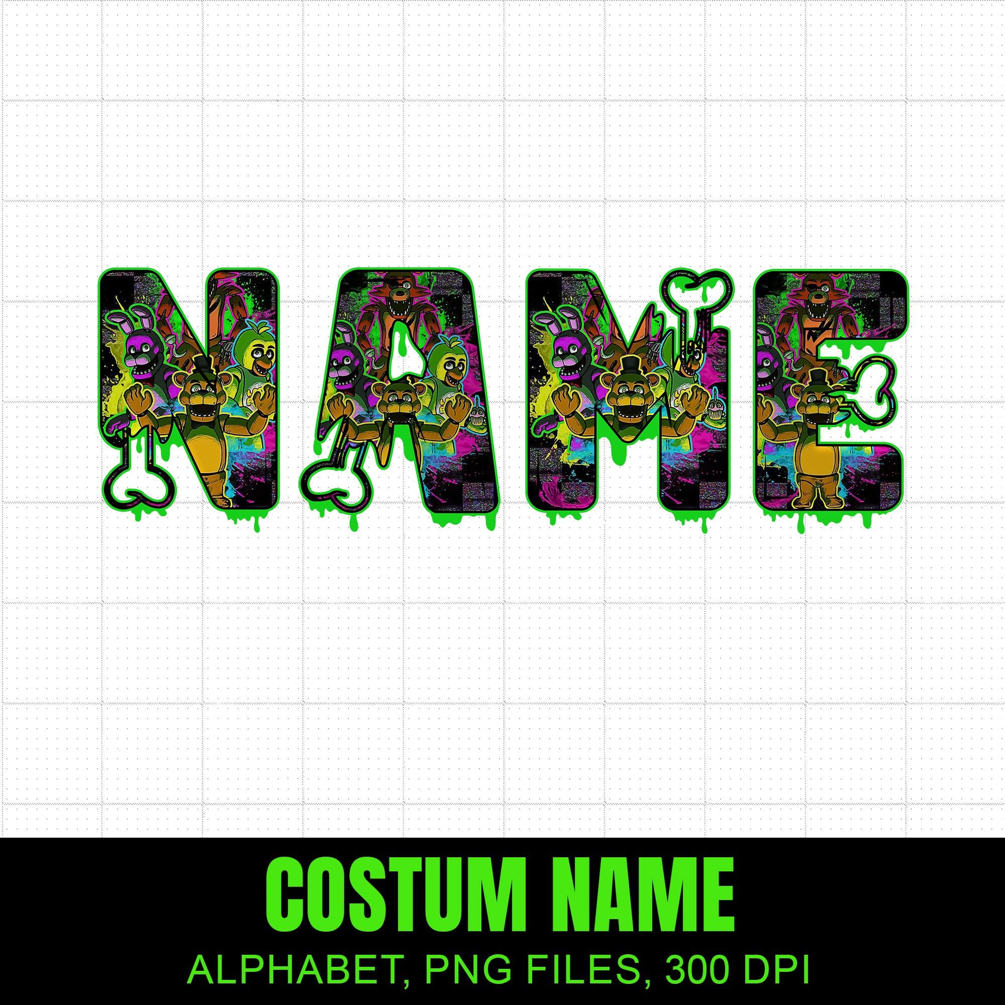 Fnaf Green Theme Alphabet Font Letters Png Files, Instant Download ...