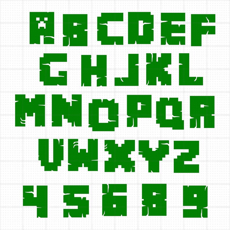 Block Font and Alphabet, Letters Png Fonts - Instant Download - Etsy