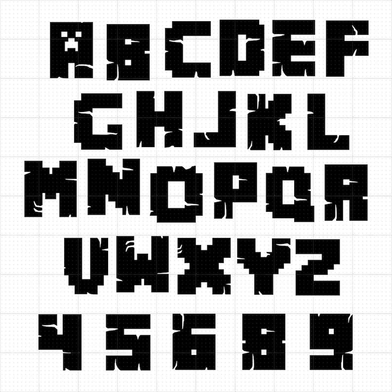 Block Font and Alphabet, Letters Png Fonts - Instant Download - Etsy
