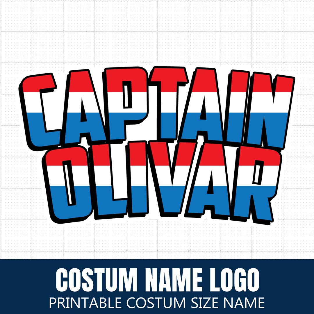 Captain America Costum Name, Printable Sticker Logo for Cricut - Etsy