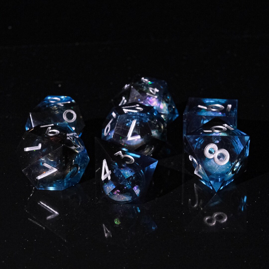 Deep Cosmos Liquid Core DND Dice Set, Space Themed Dice, Sharp Edge ...