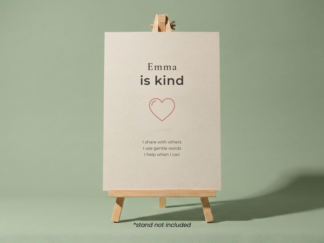 Personalized Kids Affirmation Poster: Custom Name Kind Wall Art for ...