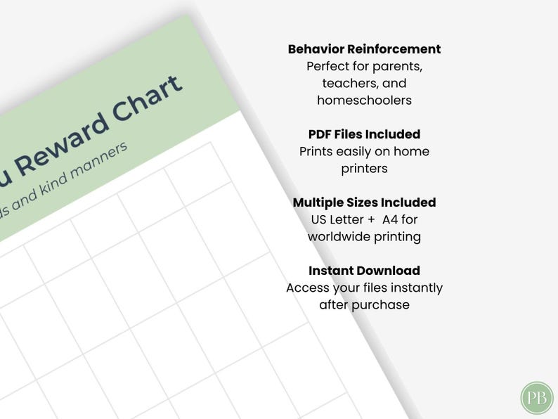 Please & Thank You Reward Chart: Printable Kids Manners Behavior Chart ...