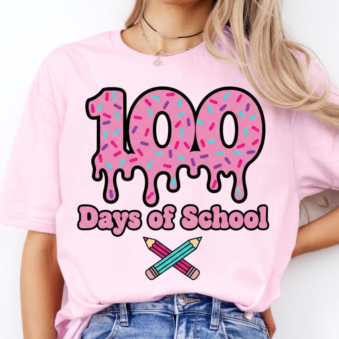 100 Days of School Ice Cream PNG, Melting Sprinkles Typography, Crossed ...
