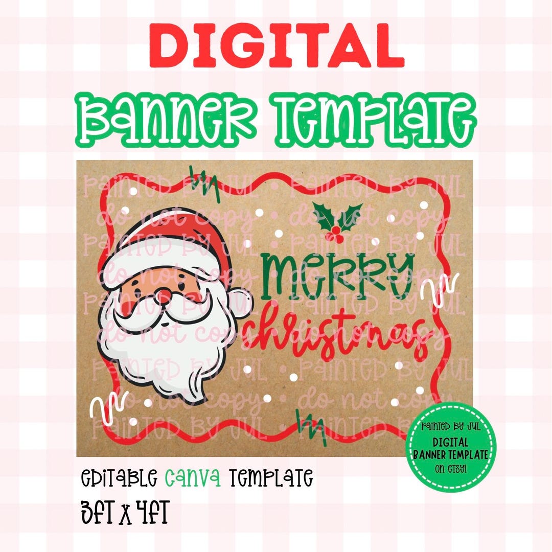 Christmas Banner Template | DIGITAL DOWNLOAD | Editable Canva Banner ...