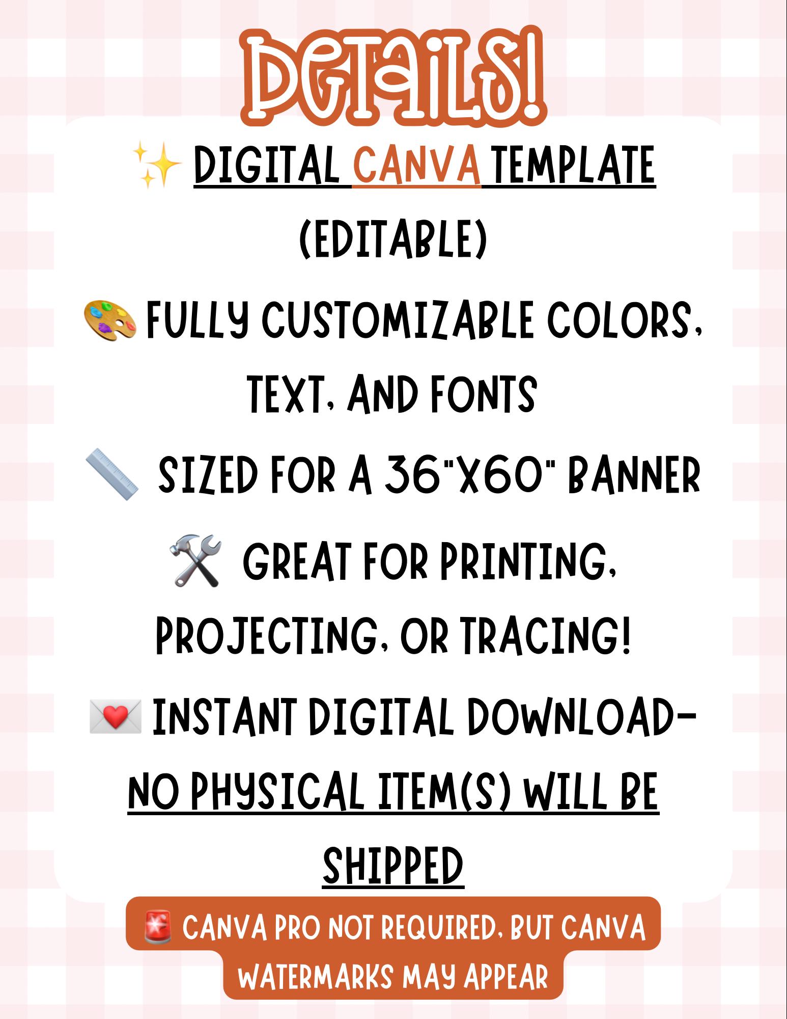 Happy Thanksgiving Turkey Banner Template | DIGITAL DOWNLOAD | Editable ...