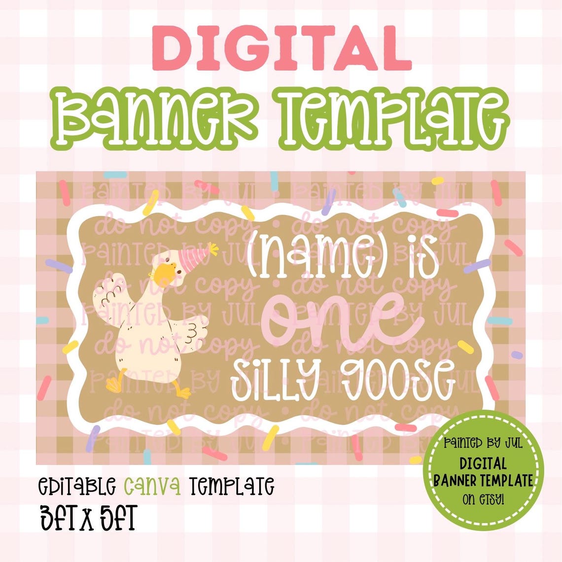One Silly Goose Birthday Banner Template | DIGITAL DOWNLOAD | Editable ...
