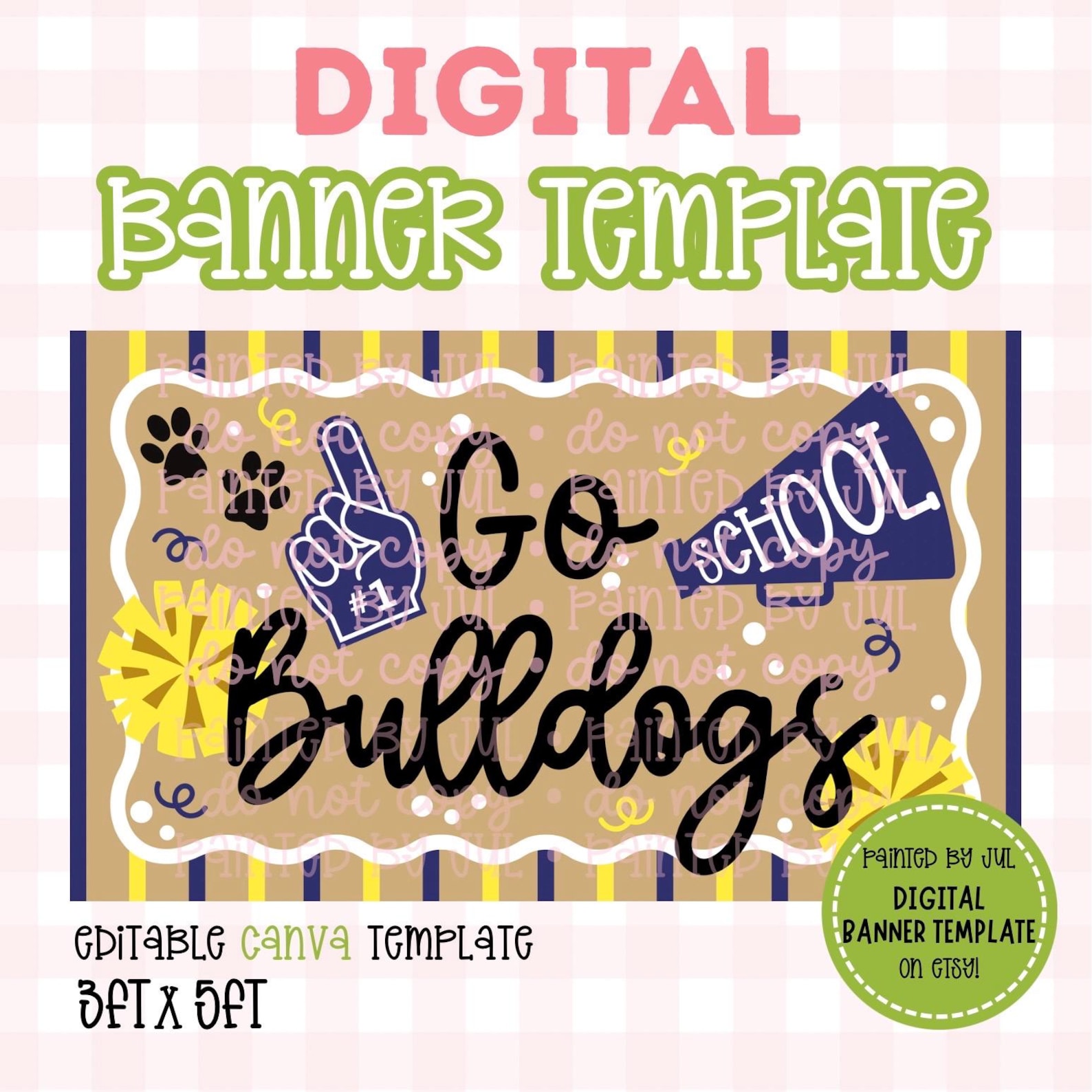 School Spirit Banner Template | DIGITAL DOWNLOAD | Editable Canva ...