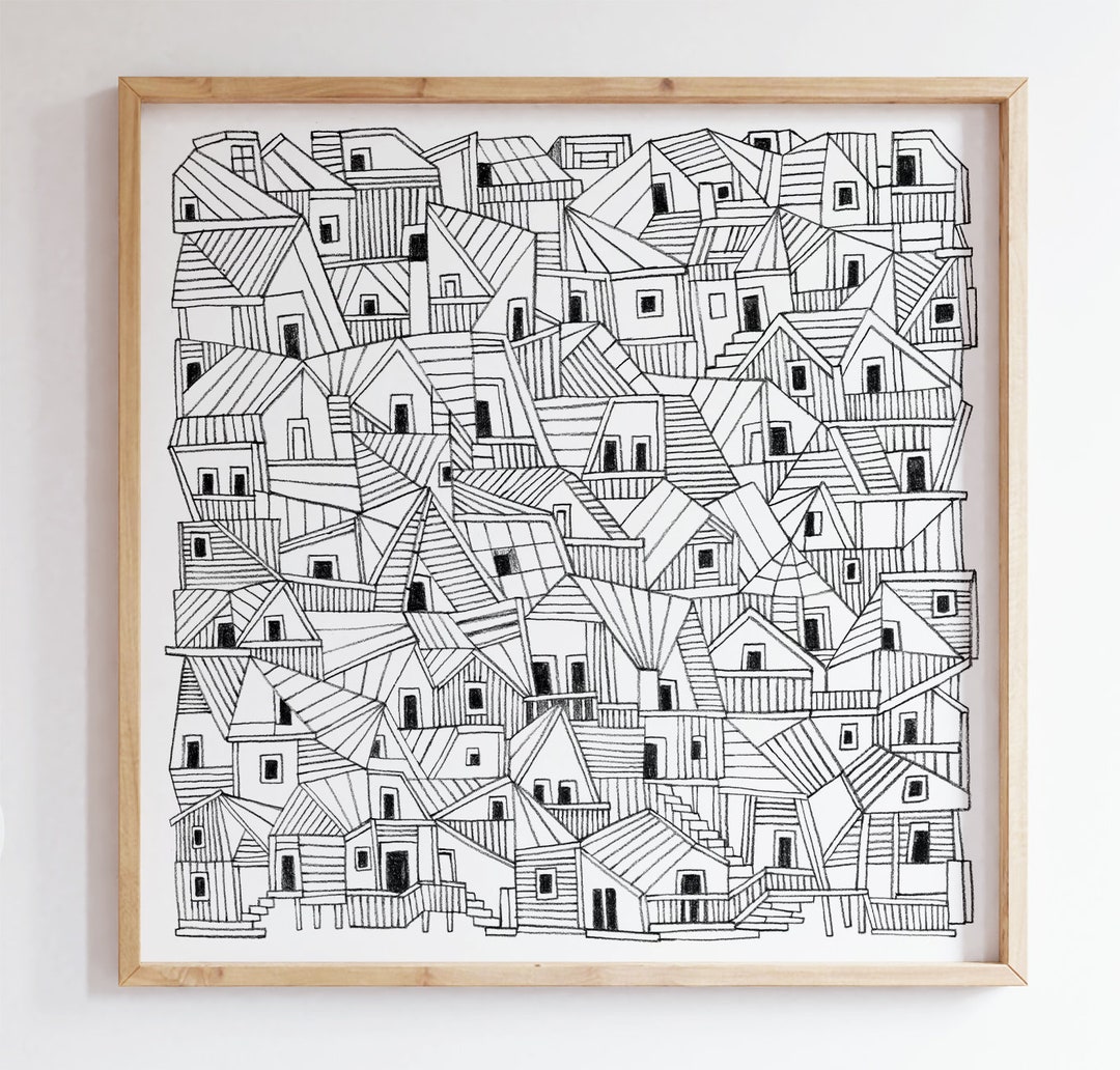 Hubbub Town Giclée Fine Art Print Illustration - Etsy Canada