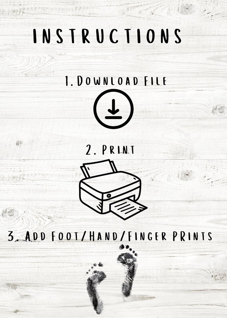 Hand/foot Print Template for Keepsakes - Etsy