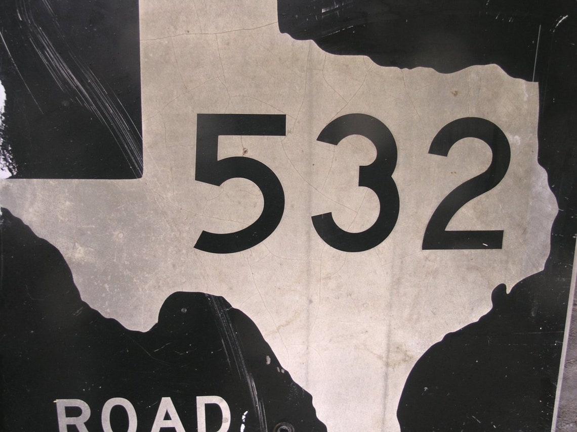 Texas highway sign FM 532 Farm Road real street sign old | Etsy