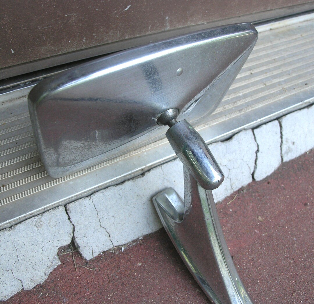 Vintage Car Mirror, Chrome Side View Mirror, Rectangle Mirror ...