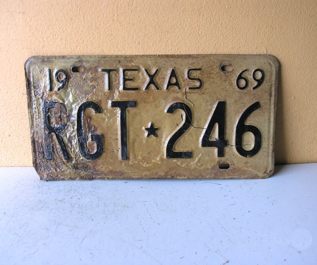 1969 Texas License Plate, Vintage License Plate, 1969 Birthday, Lone ...