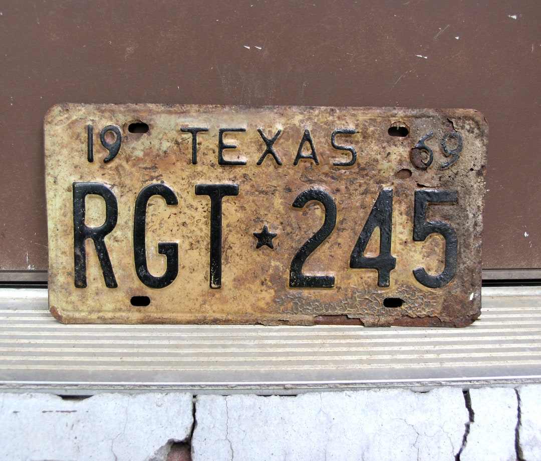 1969 Texas License Plate, Vintage License Plate, 1969 Birthday, Lone ...