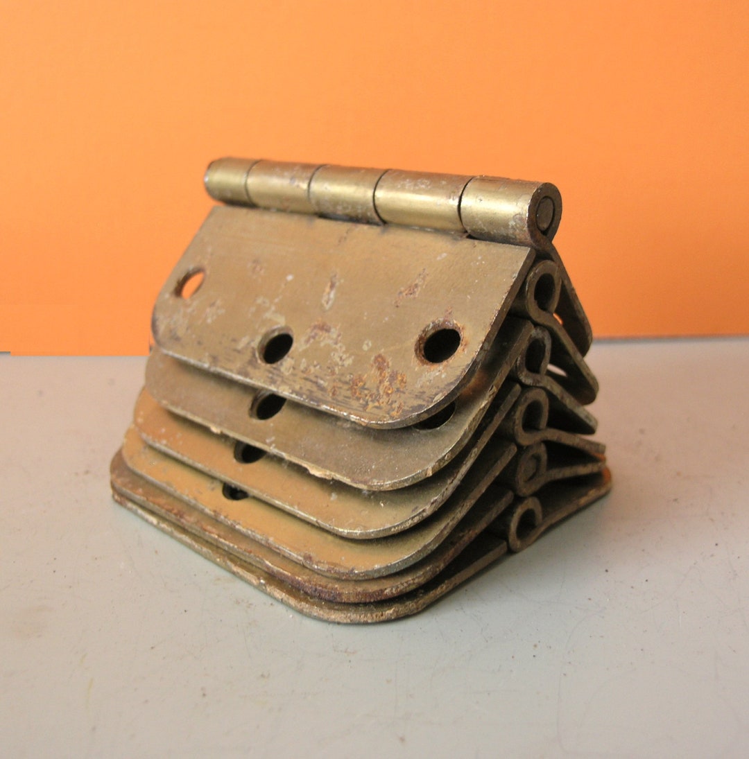 Set of 6, Door Hinges, Brass Finish, Aged Patina, Artist Supply ...