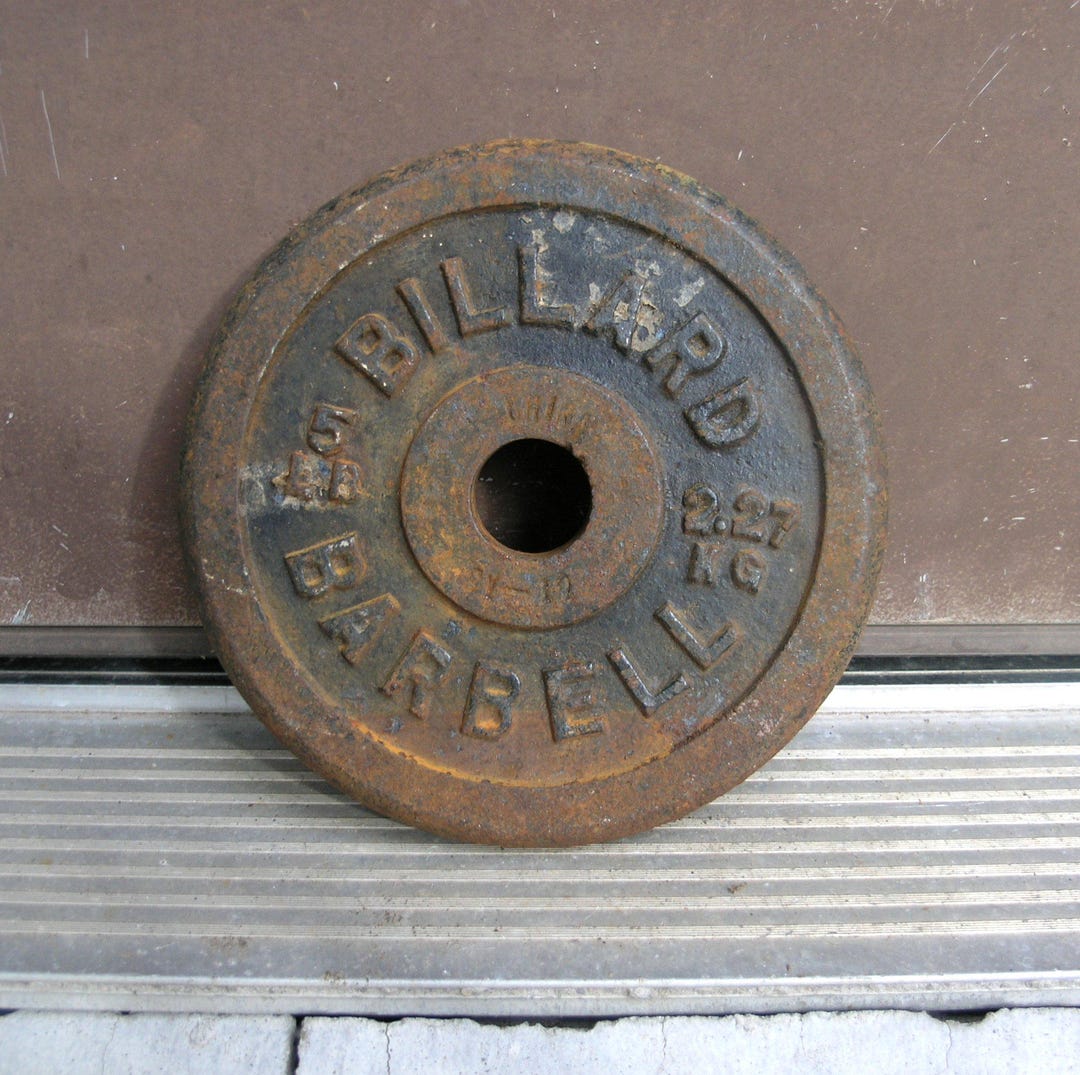 BILLARD 5 Lb Weight Plate: Industrial Decor, Cast Iron, Workout ...