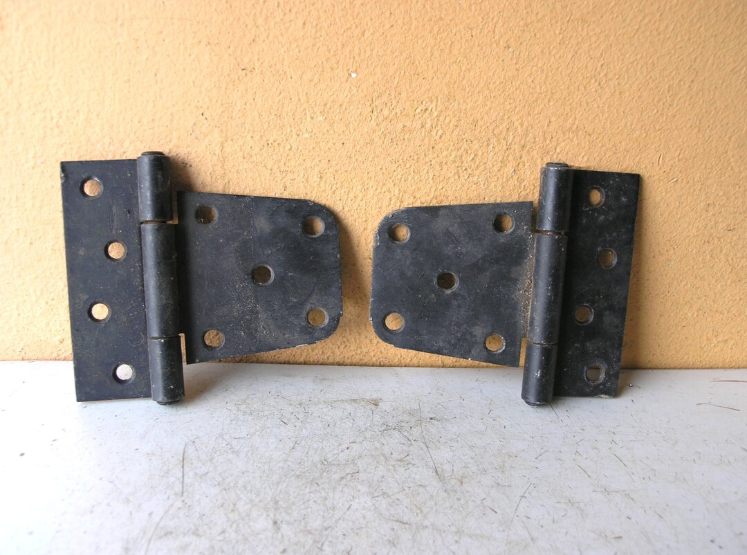 Iron Hinges, Barn Hinge, Large Black Hinges, Pair of Old Hinges, Box ...