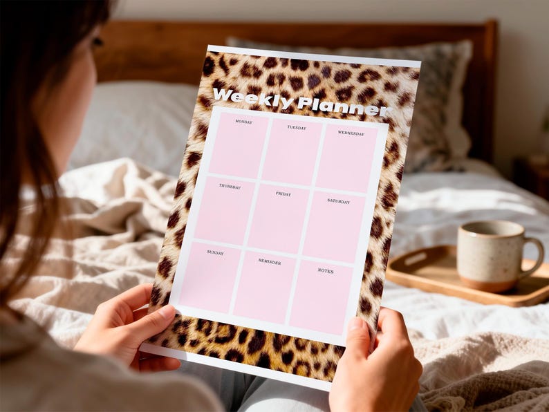 Weekly Planner Printable PDF, Leopard Print to Do Planner, Fashion ...