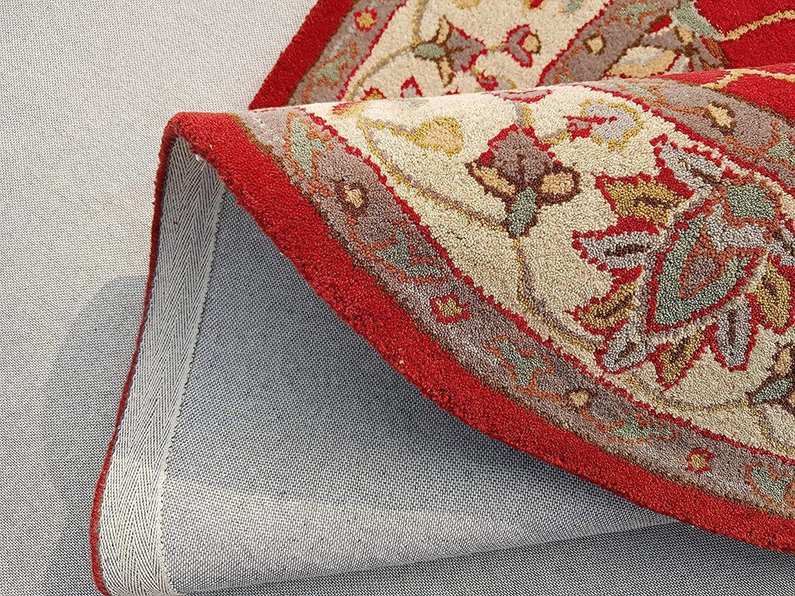 Hand-tufted Wool Round Rug | Rich Red Floral Medallion, 6' Round - Etsy