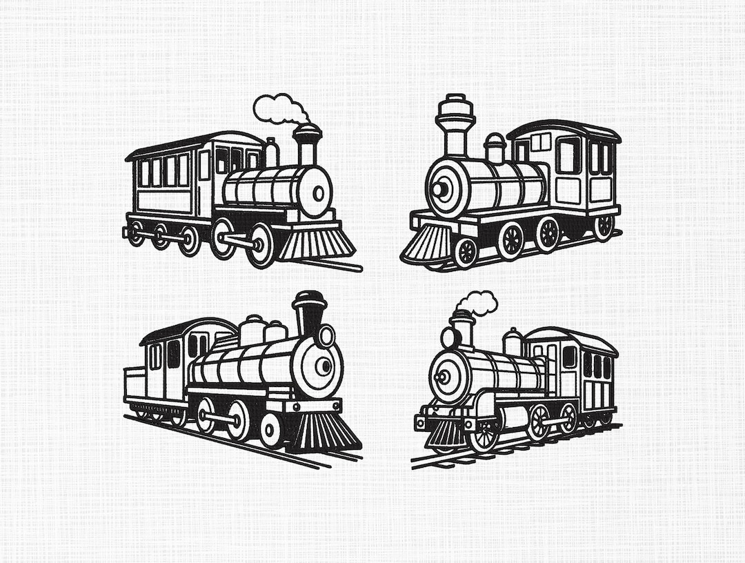 Locomotive Engine Embroidery Design, Railway Embroidery, Train Engine ...