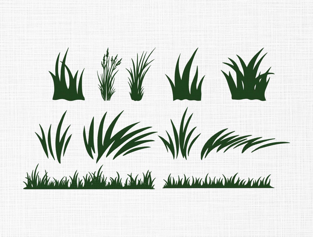 Grass Set Embroidery Design, Machine Embroidery Design, Grass Border ...