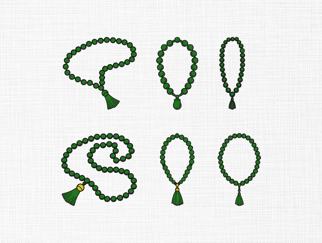 Rosary Prayer Embroidery Design, Muslim Tasbeeh Embroidery Design ...