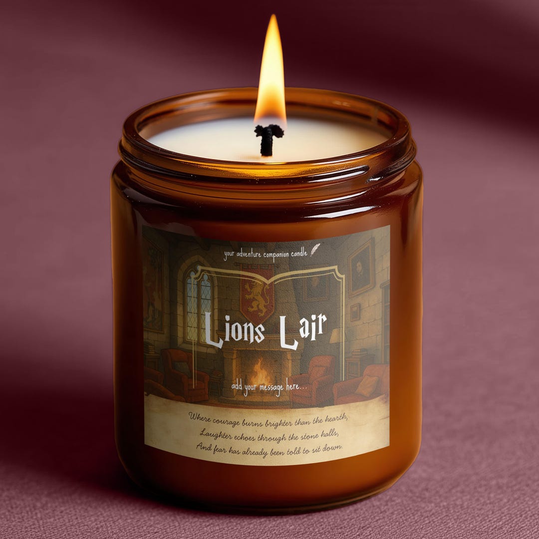 Lions Lair Candle, Gryffindor Inspired Gift, Wizard School Candle ...