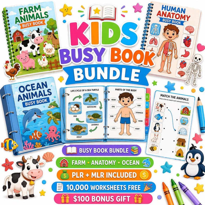 Busy Book Printable Bundle, Kids Busy Book PDF, Toddler Activity Binder ...