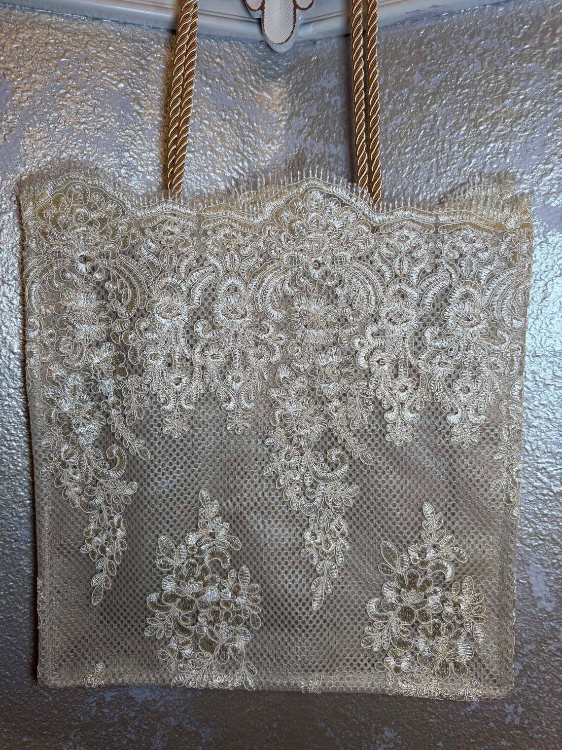 Vintage Lace Tote Bag With Floral Embroidery and Rope Handles - Etsy