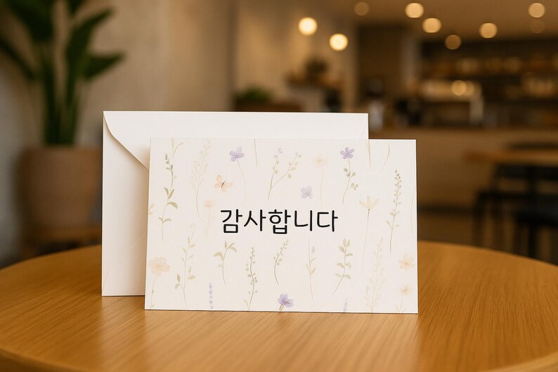 Printable Korean Thank You Card (any Occasion) - 감사합니다 Gamsahamnida - Etsy