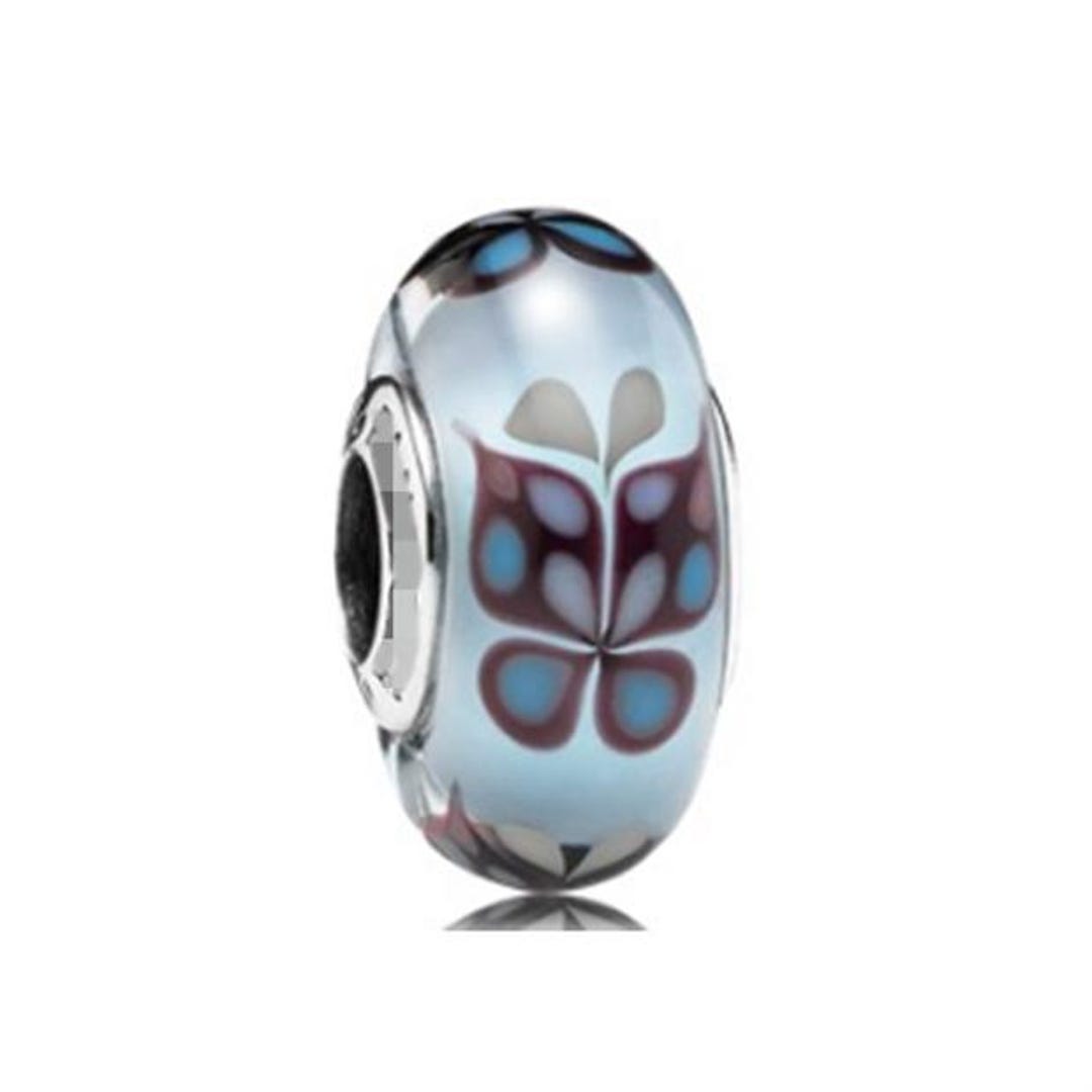 Pandora Blue Butterfly Murano Glass Charm Discontinued - Etsy