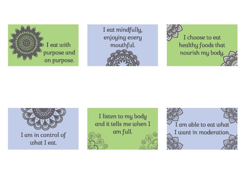 Mindful Eating Affirmations - Etsy
