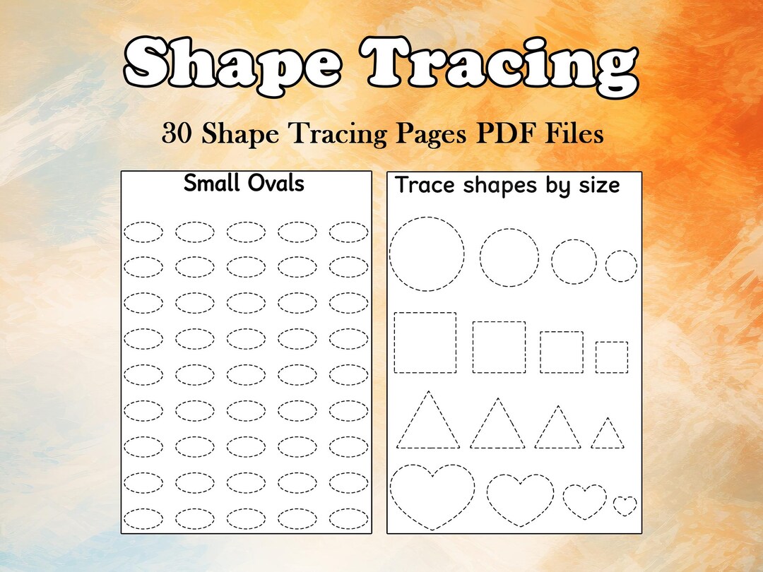 30 Preschool Shape Tracing Worksheets Bundle, Pre-writing Shape ...