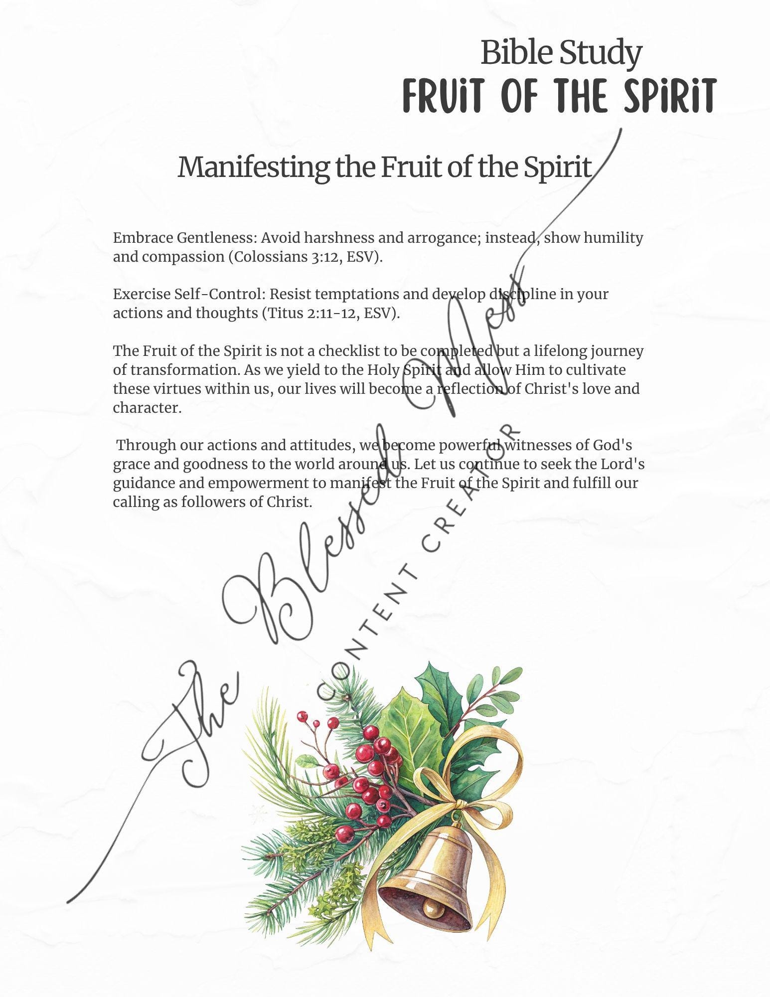 Fruit of the Spirit Bible Study | Christian Devotional (digital ...