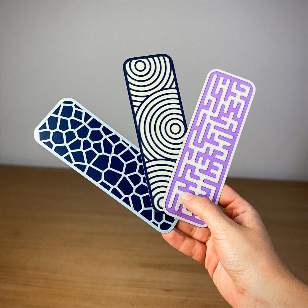 Custom 3D Printed Geometric Bookmark – Minimalist Pattern Bookmark With ...