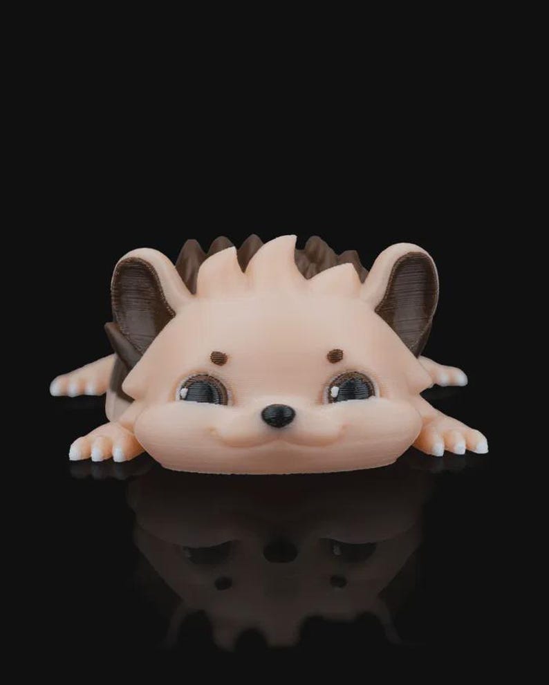 Articulated Hedgehog Keychain 3D Printed Flexi, Cute Hedgehog Fidget ...