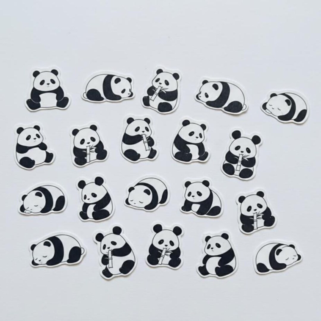 Panda Sticker Pack - 40 Mini Cute Panda Stickers, Laminated Matte ...