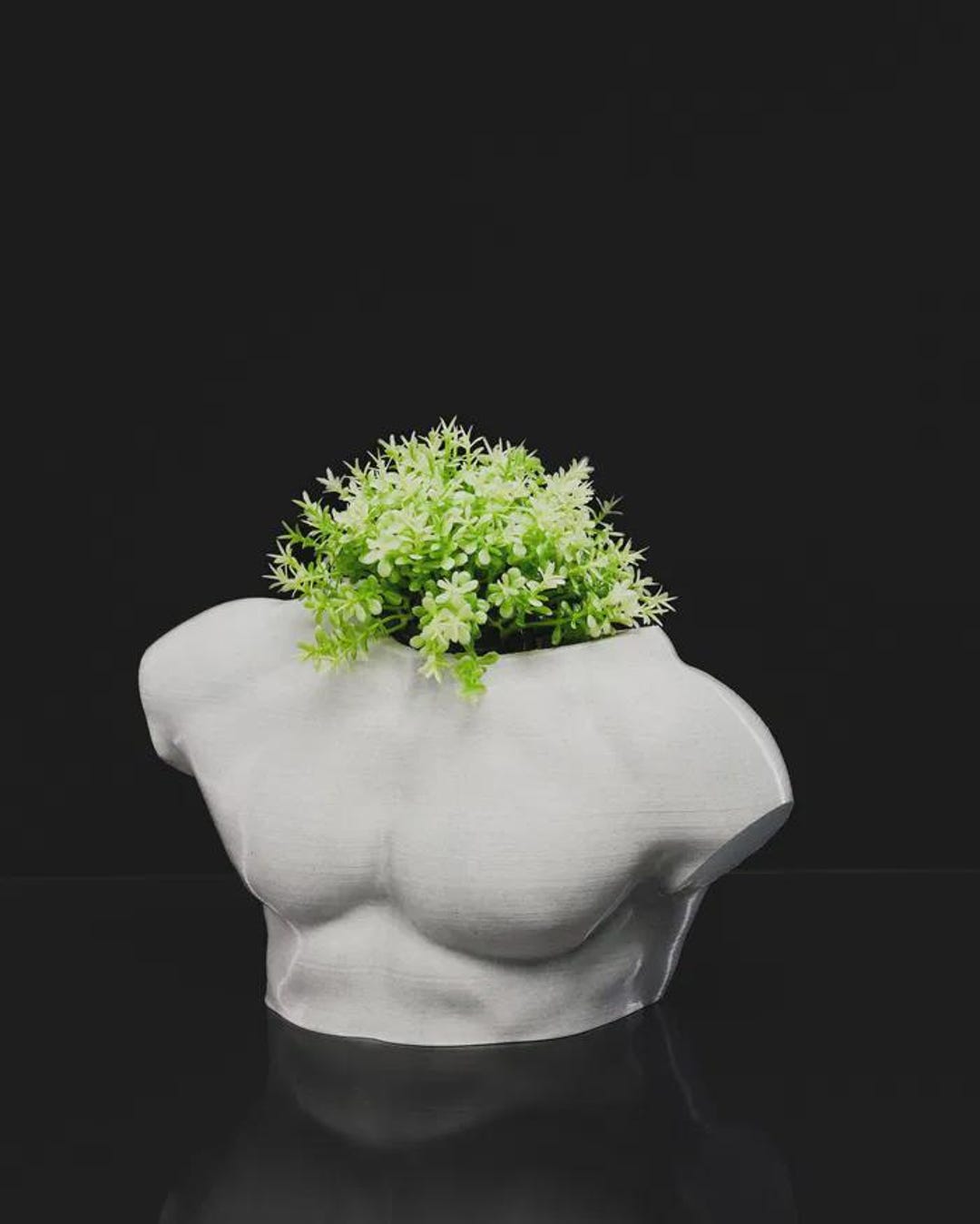 Male Torso Planter White Marble | Muscular Chest Body Vase | Sculptural ...