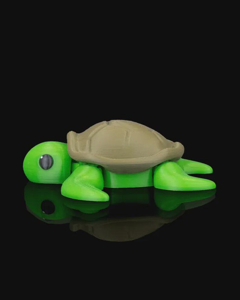 3D Printed Articulated Sea Turtle Set of 5 | Flexi Turtle Fidget Toy ...