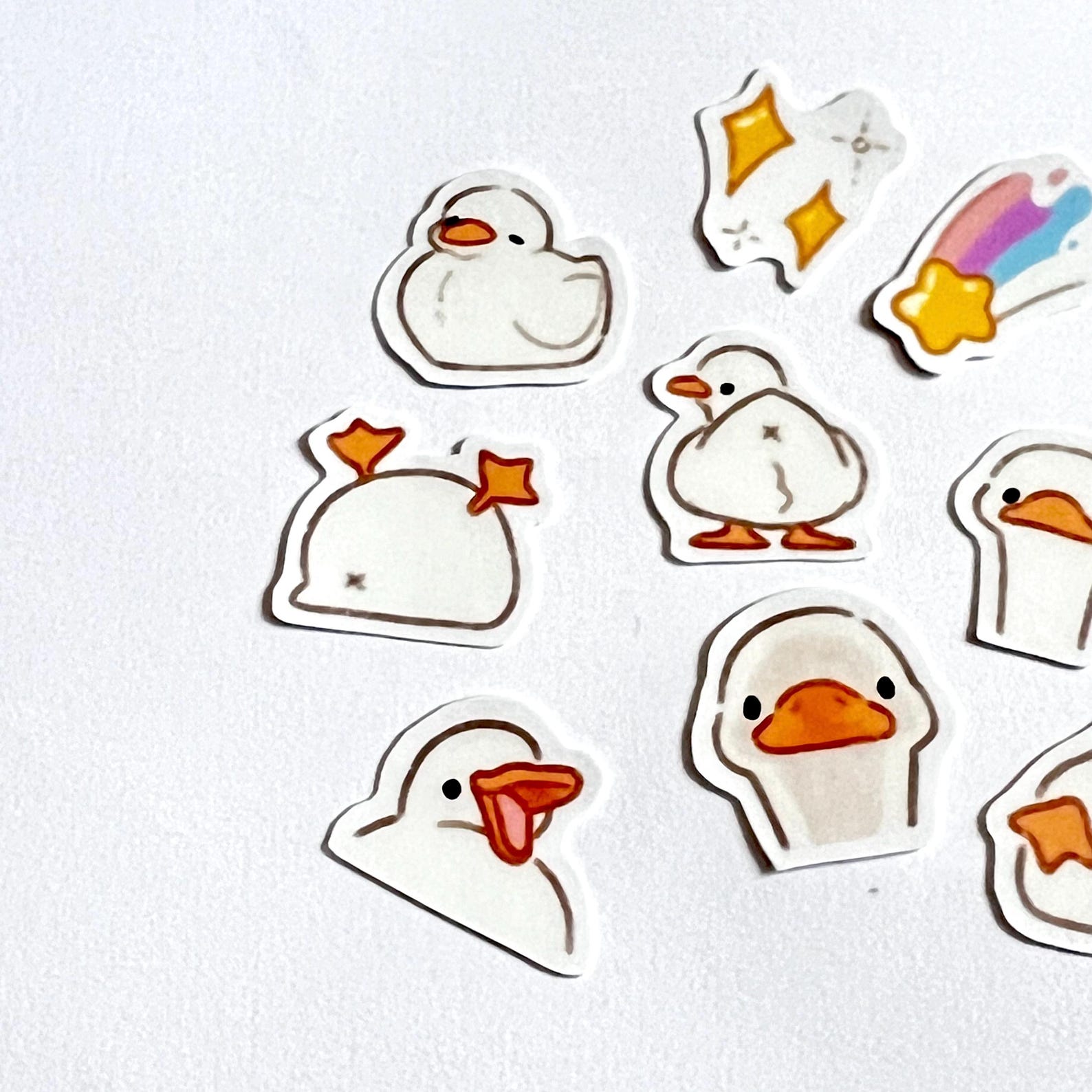 Cute Duck Sticker Pack, Kawaii Duck Planner Stickers, 12 Japanese Chibi ...