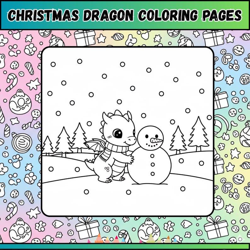 Christmas Dragon Coloring Pages | Printable PDF Activity Sheets for ...