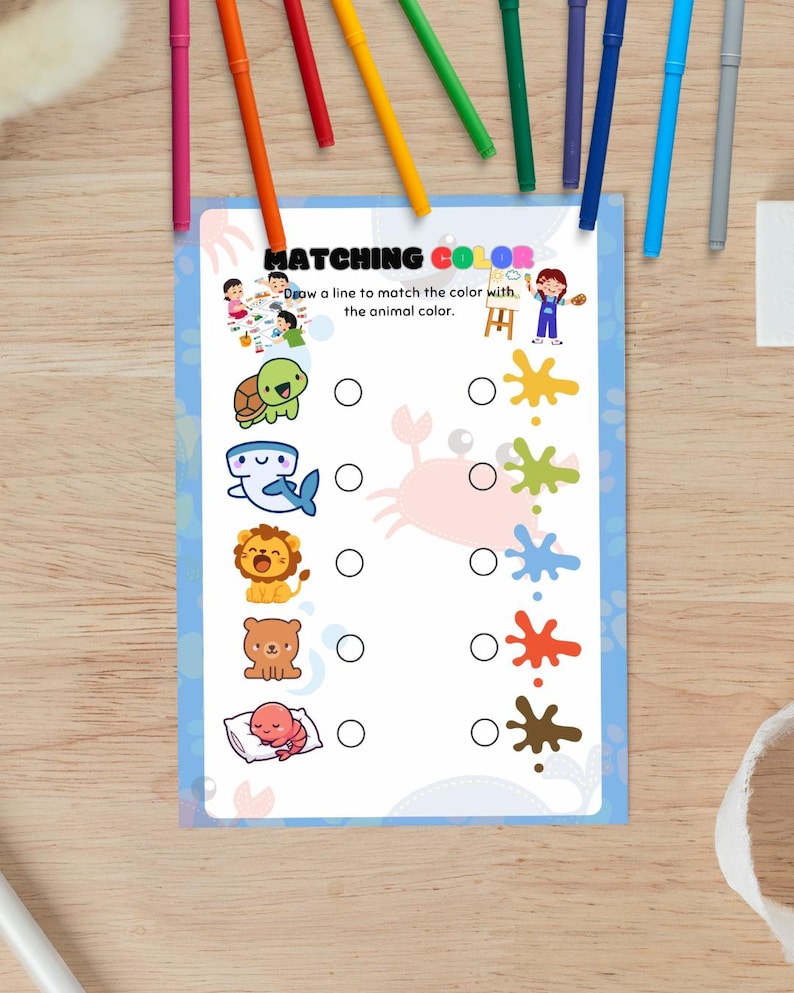 Animal Color Matching Printable | Match Animals to Colors Worksheet ...