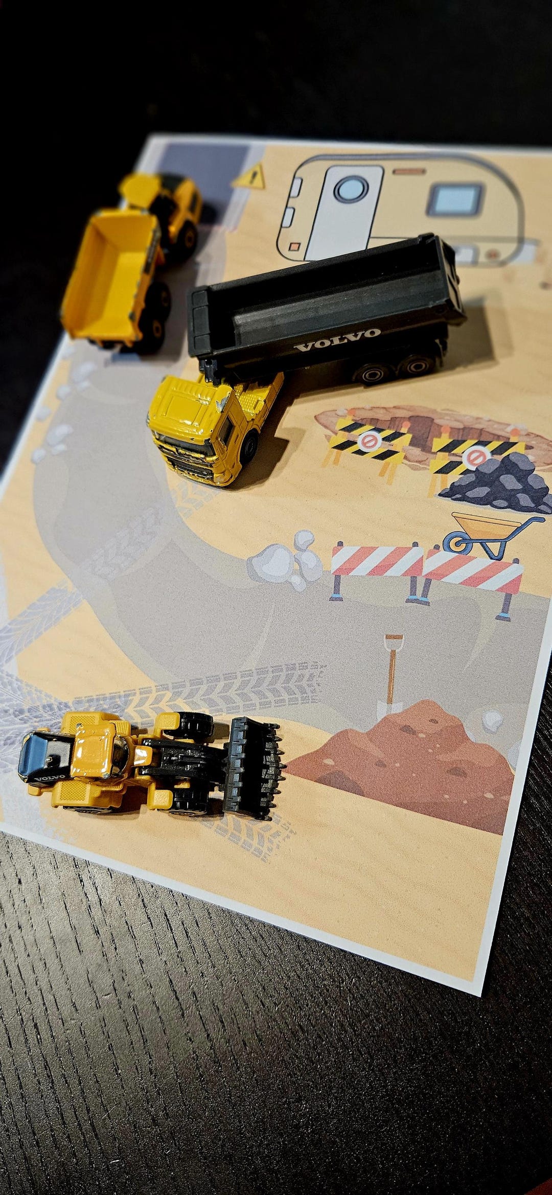 Construction Site Play Mat Printable - A4 Kids Road Map | Toy Car ...