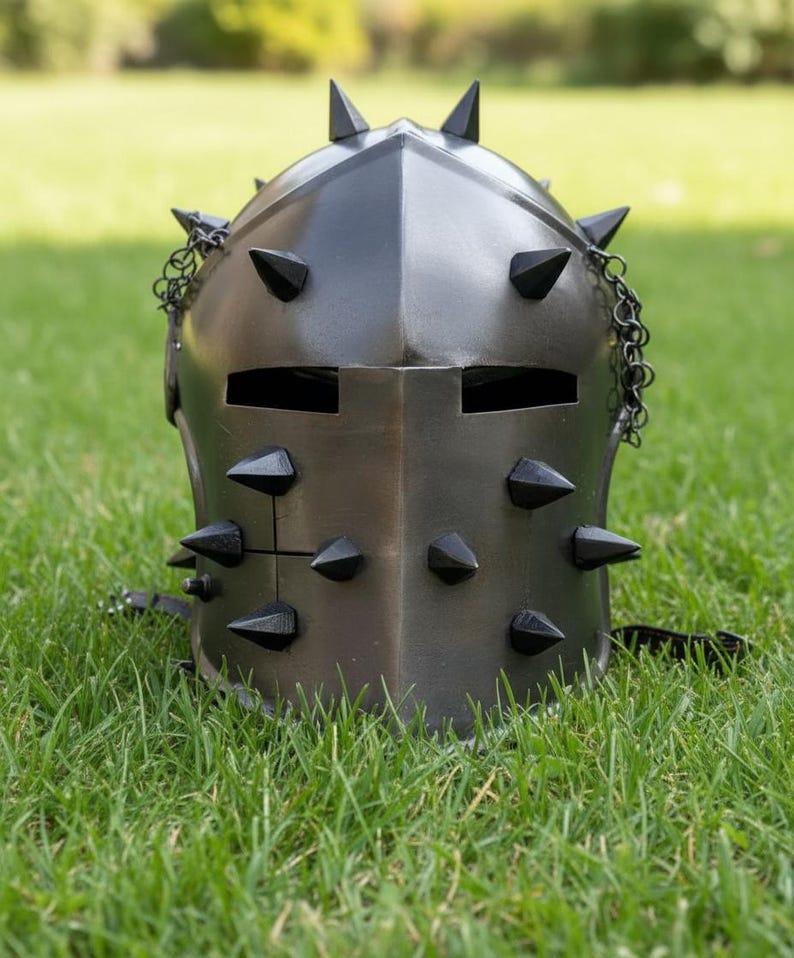 Medieval Spiked Armor Helmet – Handmade Steel Knight Cosplay, LARP ...