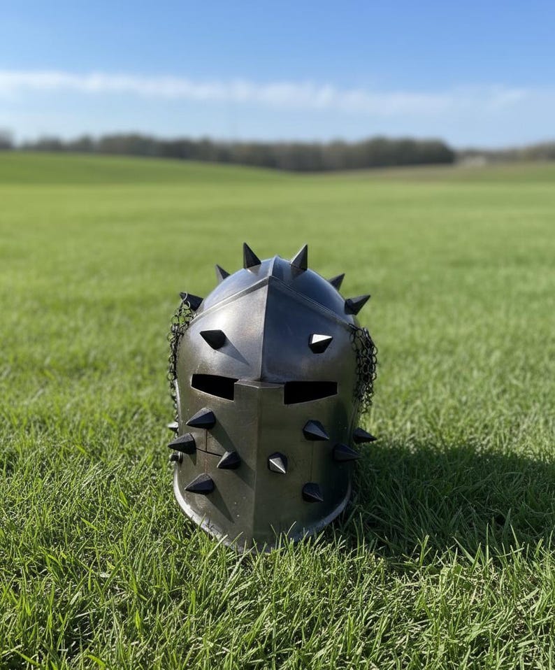 Medieval Spiked Armor Helmet – Handmade Steel Knight Cosplay, LARP ...
