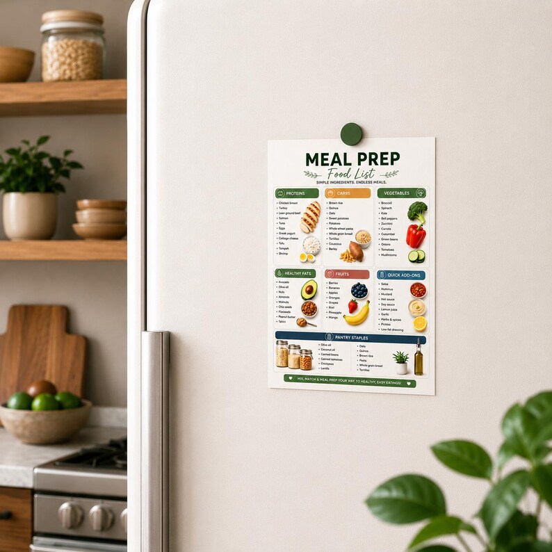 Meal Prep Food List Printable, Grocery List & Simple Meal Prep Ideas ...